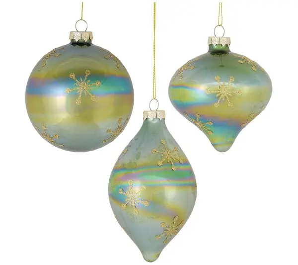 MELROSE Iridescent Glass Snowflake Ornament