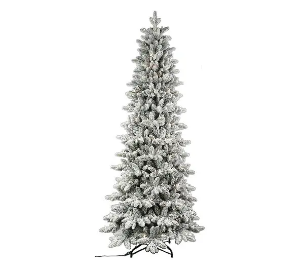 SANTA'S WORKSHOP 7.5' Prelit Flocked Tree Pe And Pvc