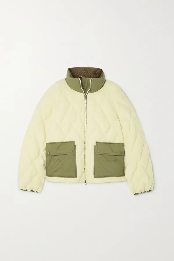Moncler Jonquille Shell-trimmed Quilted Fleece Down Jacket - Off-white