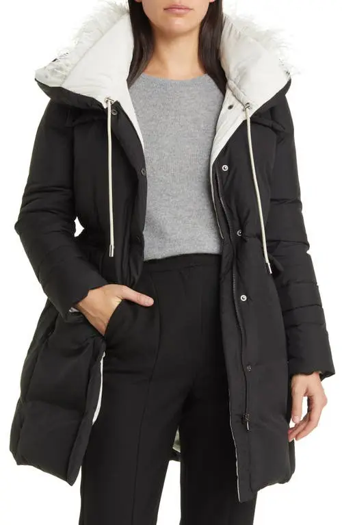 Kobi Halperin Hayden Feather Trim Hooded Puffer Coat