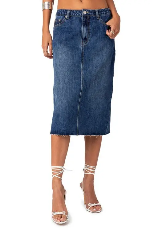 EDIKTED Mirah Denim Midi Skirt