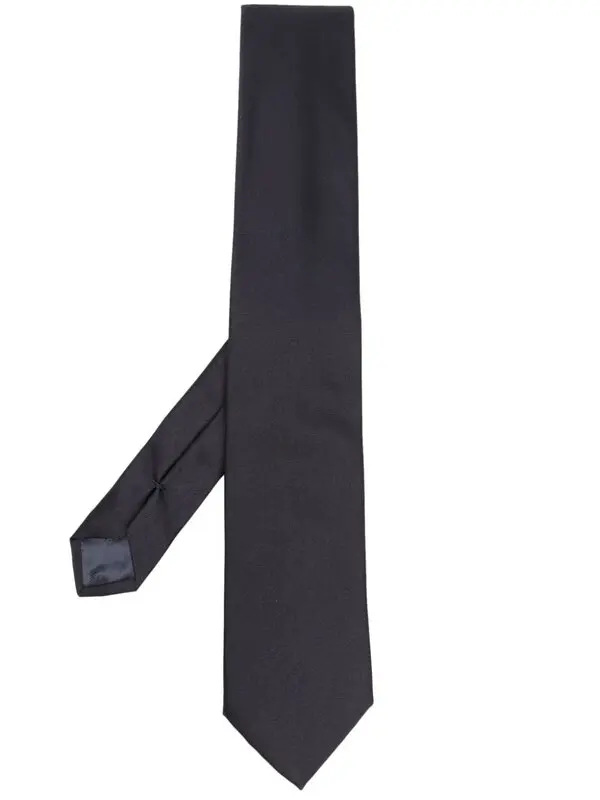 Emporio Armani Patterned Jacquard Silk Tie - Blue