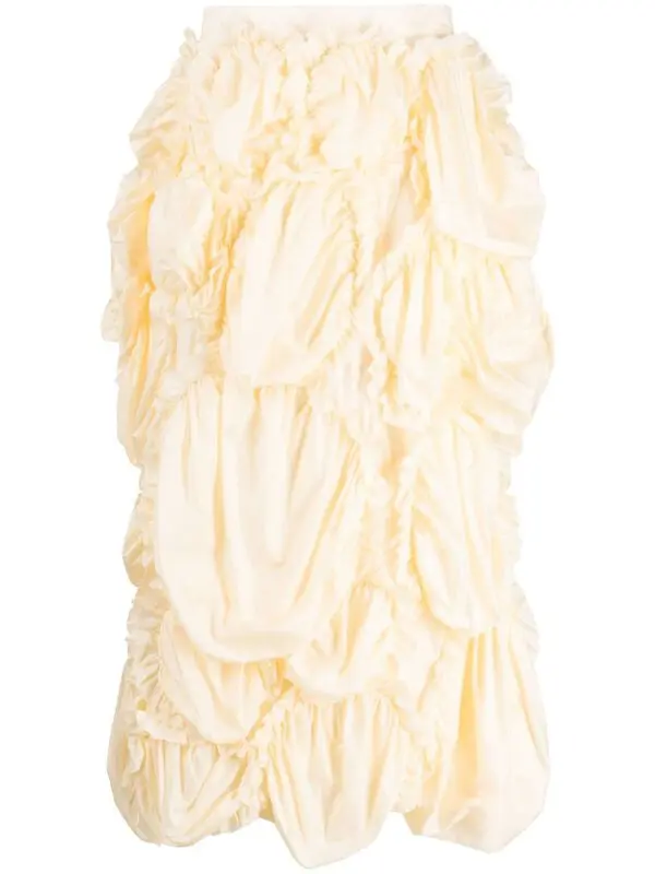 ENFOLD High-waisted Ruffled Midi Skirt