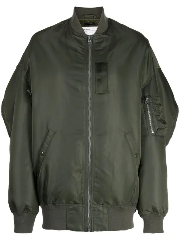 R13 Decorative-zip Detailing Bomber Jacket
