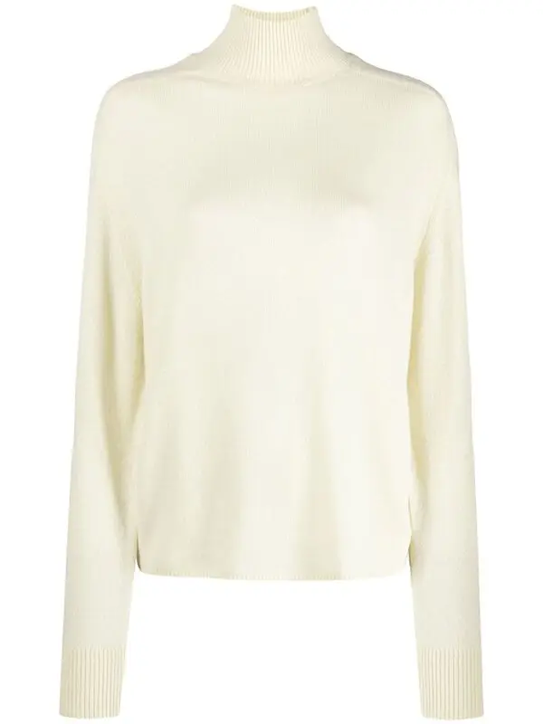 FORTE_FORTE High-neck Fine-knit Jumper - Yellow