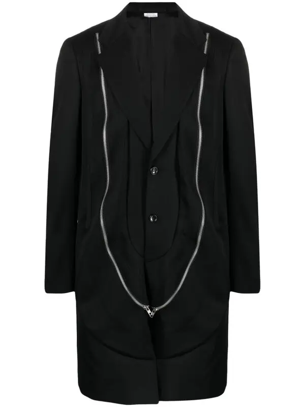 Comme Des Garçons Zip-detailed Wool Coat