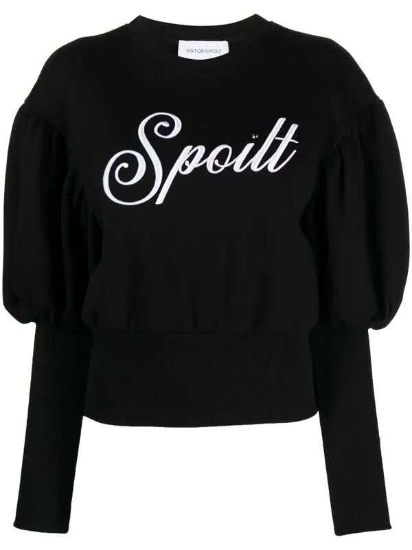 Viktor & Rolf Puff-Sleeve Organic Cotton Sweatshirt In Black - 32 