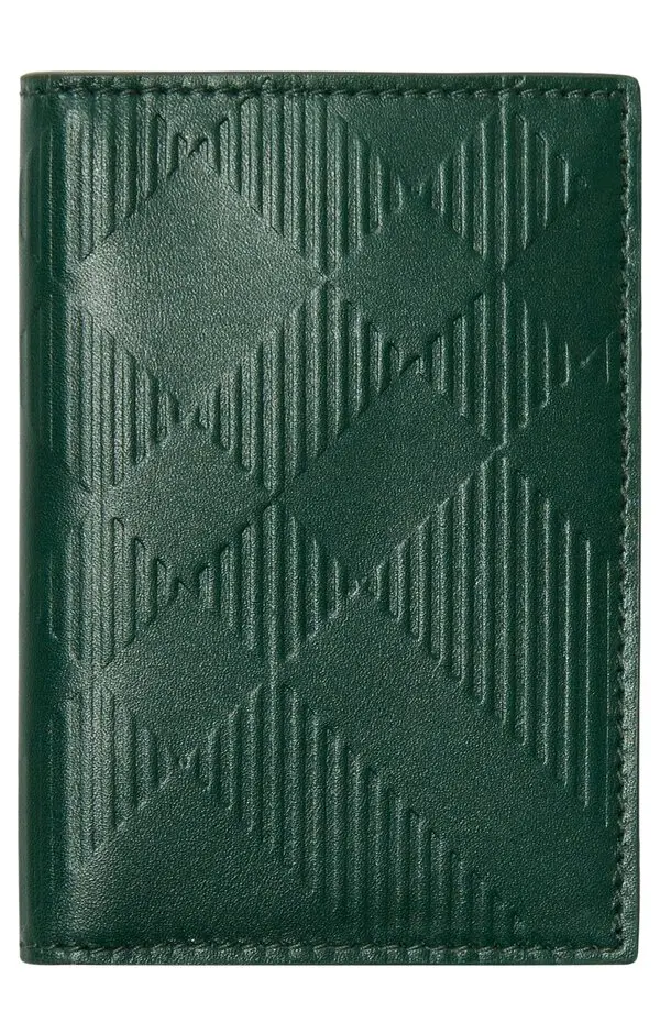 Burberry Bateman Check Embossed Leather Bifold Wallet - Vine | Editorialist