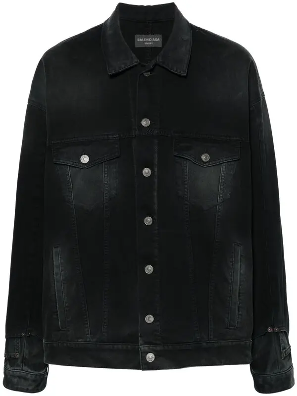 Balenciaga Washed Denim Button-up Jacket