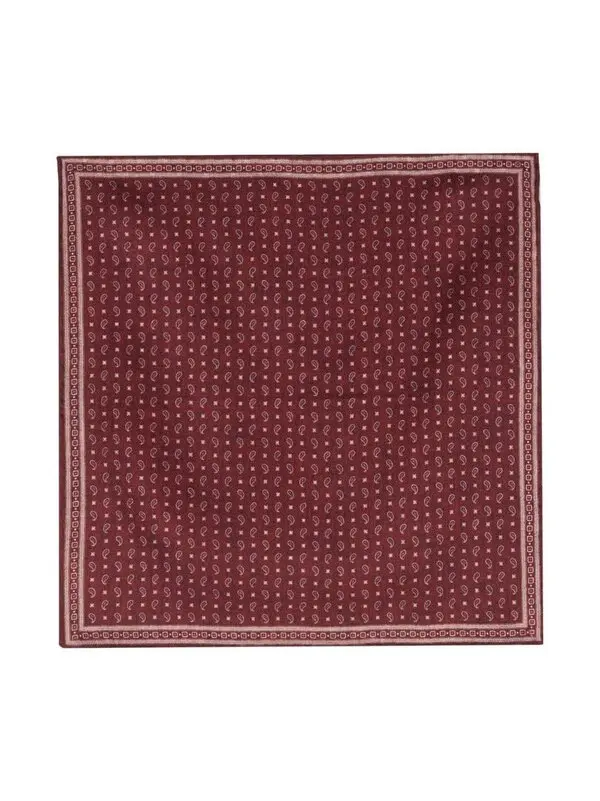 Brunello Cucinelli Reversible Silk Square Pocket - Red
