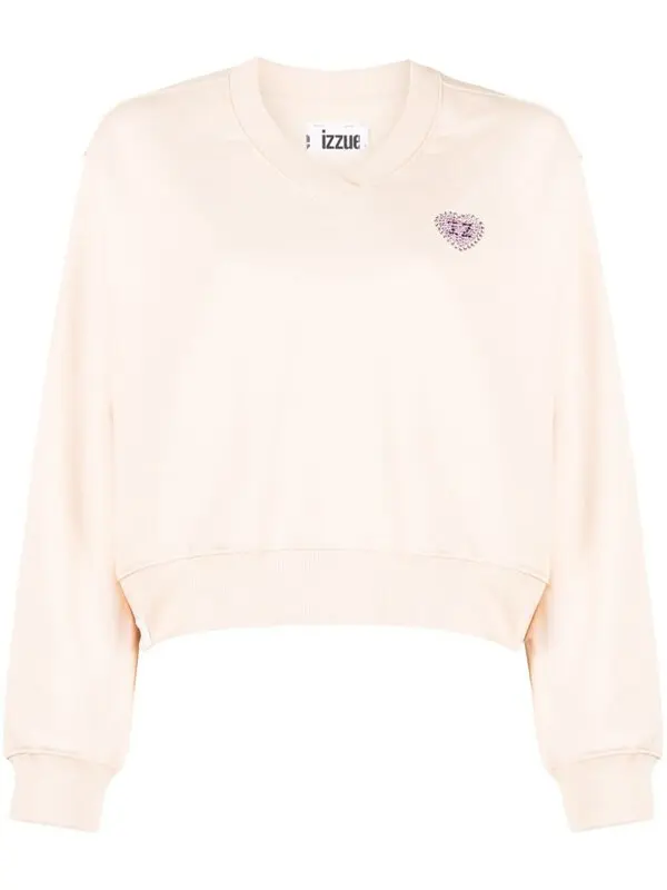Izzue V-neck Drop-shoulder Sweatshirt - Orange