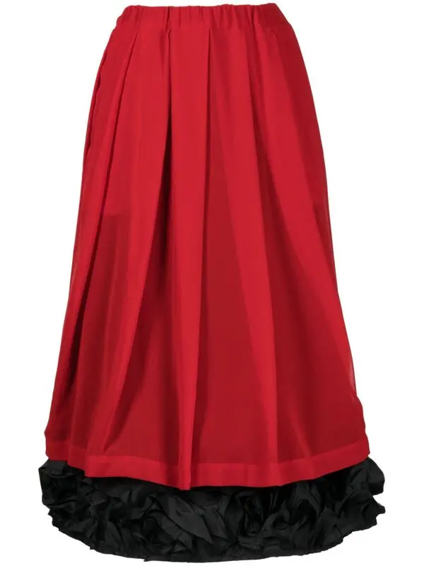 Comme Des Garçons Ruffled Trim Midi Skirt