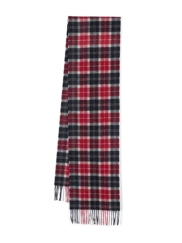 Barbour Tartan-check Wool Scarf - Blue