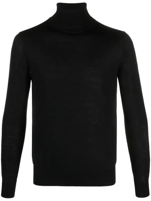 BALLANTYNE Roll-neck Fine-knit Jumper - Black