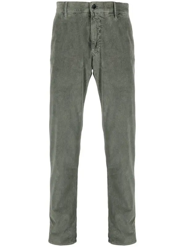Incotex Logo-embroidered Corduroy Trousers
