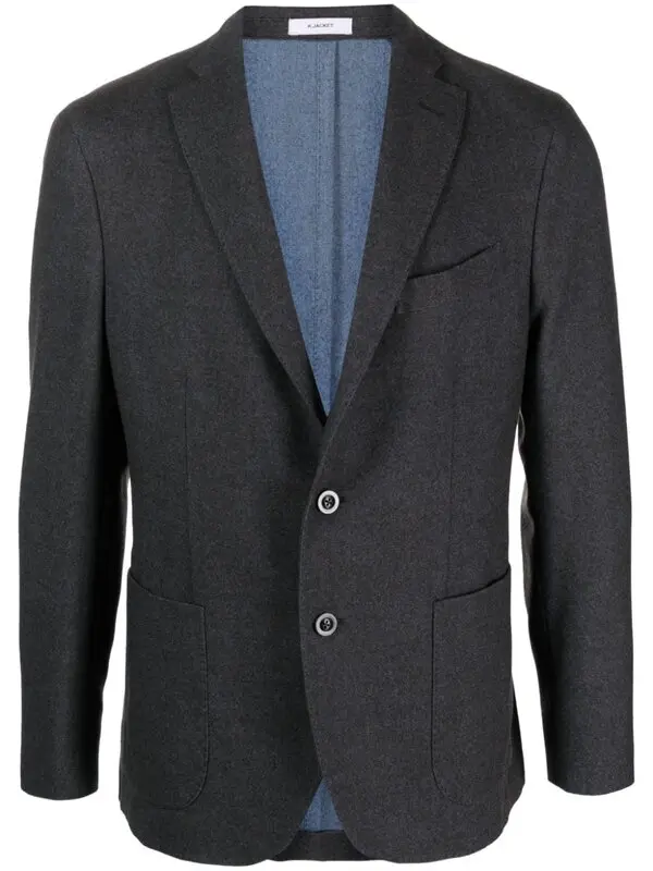 Boglioli Single-breasted Virgin Wool Blazer - Grey