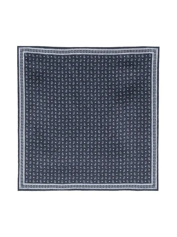 Brunello Cucinelli Paisley-print Silk Pocket Square - Blue