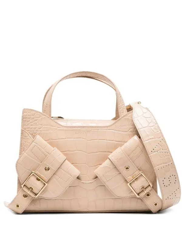 BIASIA Crocodile-embossed Leather Tote Bag