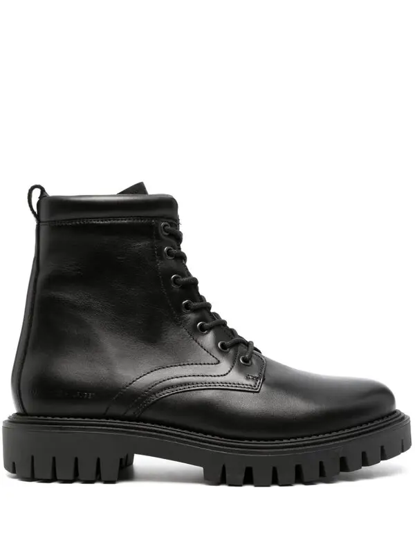 Tommy Hilfiger Logo-embossed Leather Boots