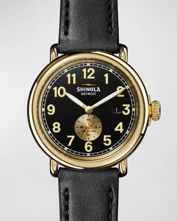 Shinola Runwell Automatic 45mm Strap Watch - Black