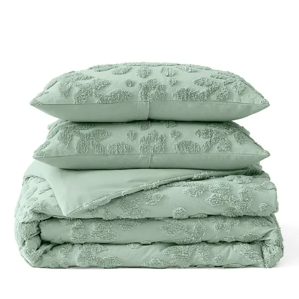 PERI HOME Laurel Chenille Duvet Cover Set, King - Sage