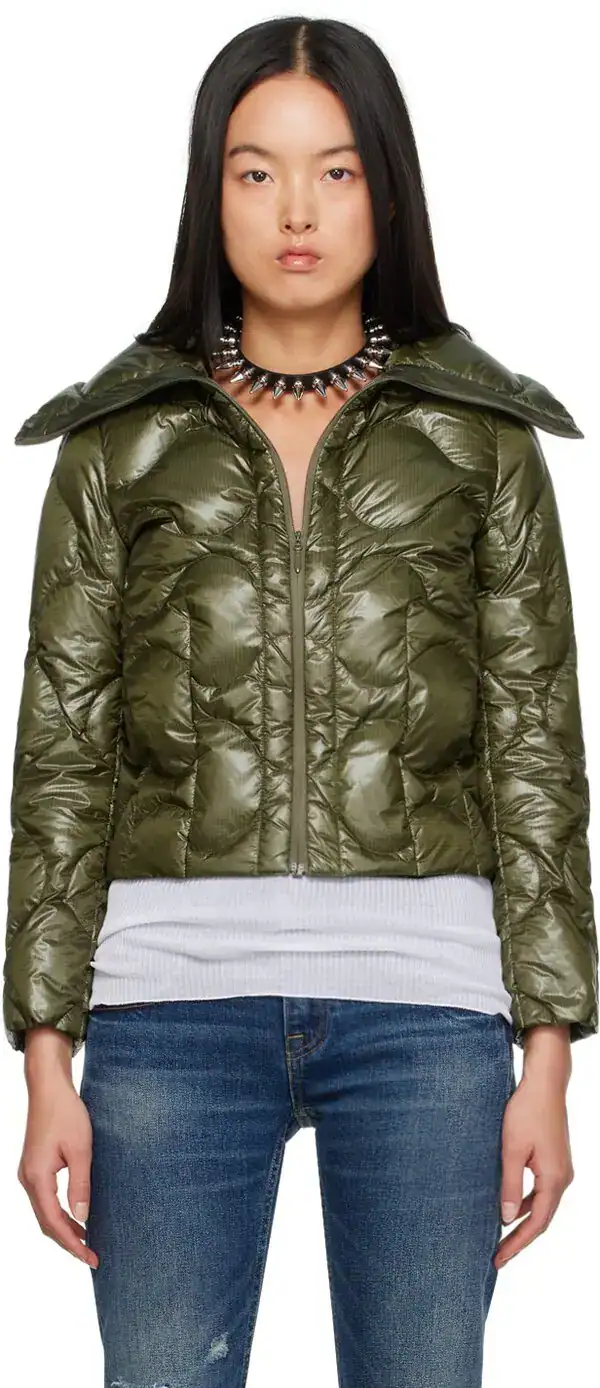R13 Green Quilted Down Jacket In Olive 60% Off Editorialist