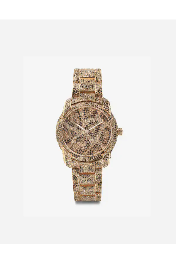 Dolce & Gabbana Dg7 Leo Watch In Red With Brown And Black Diamonds ...