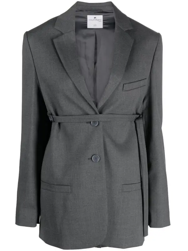 COURREGES Tailored Belted Blazer - Grey
