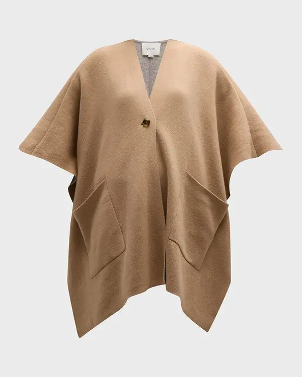 Vince Double-faced Knit Wool & Cashmere Cape - Camel