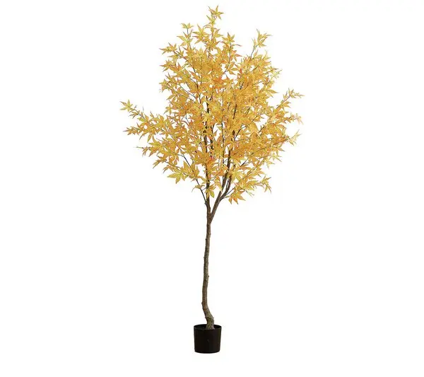 NEARLY NATURAL 7-ft Autumn Maple Artificial Fall Tree