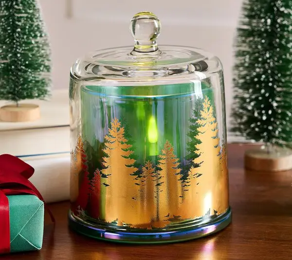 LIGHTSCAPES As Is Print Cloche W/3' Flameless Candle