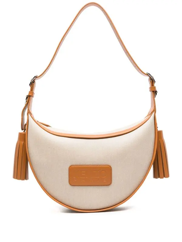 Kenzo 18 Logo-patch Shoulder Bag - Neutrals