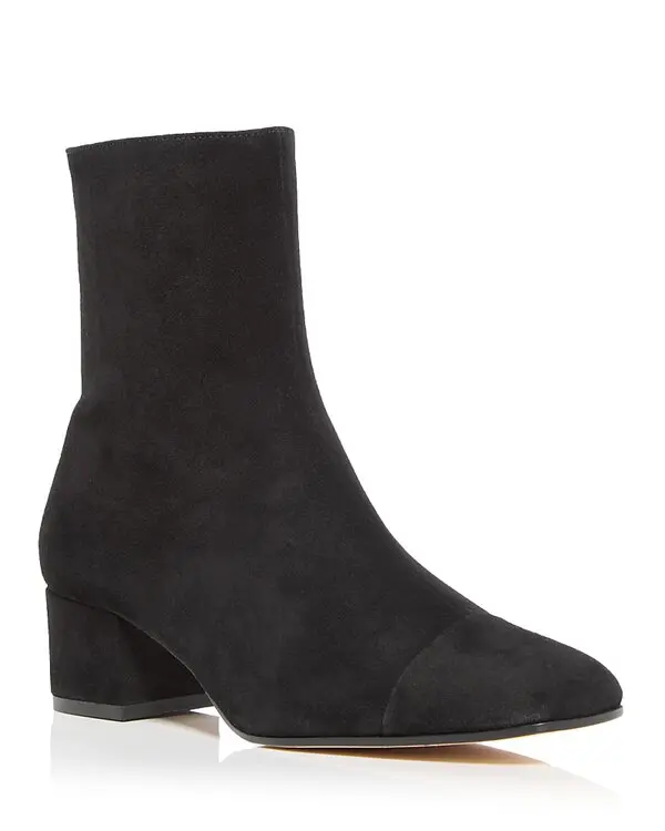 Staud Aimee Cap-toe Block Heel Booties - Black