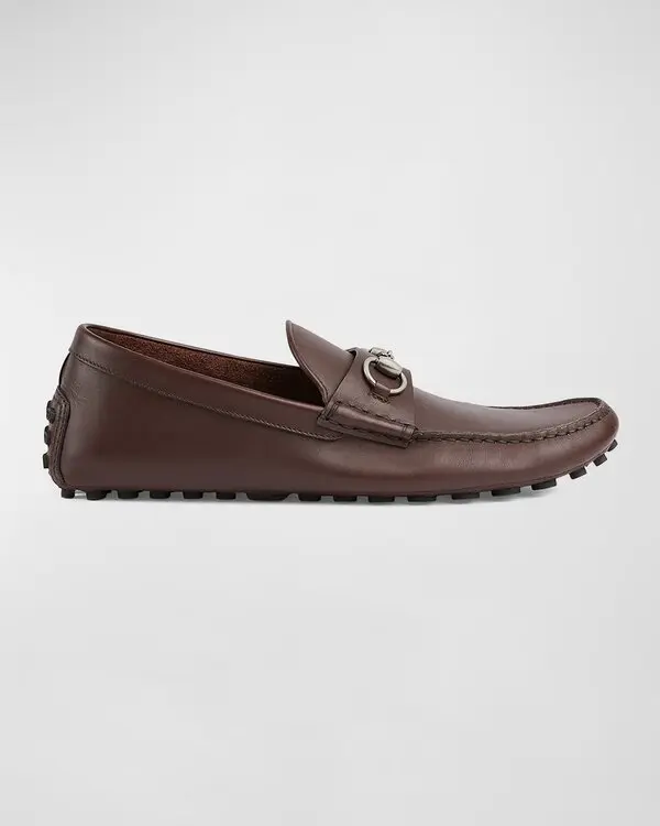 Gucci Byorn Horsebit Leather Drivers - Cocoa