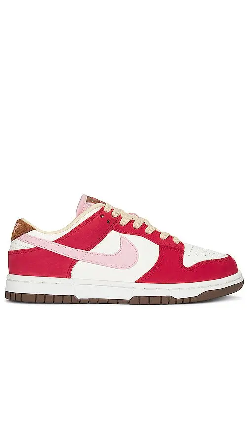 Nike Dunk Low Sneaker In Red - Sport Red Sheen Sail & Medium Brown ...