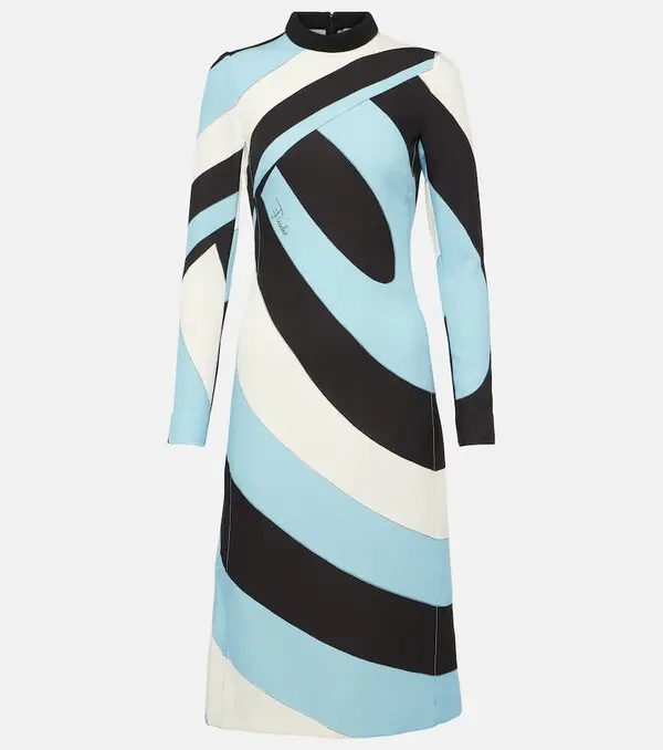 Emilio Pucci Iride Printed Jersey Midi Dress