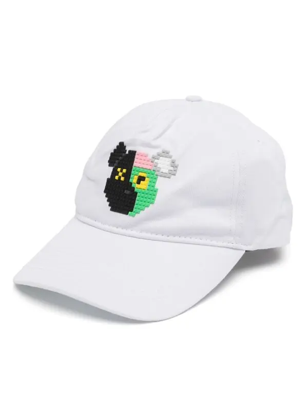 MOSTLY HEARD RARELY SEEN 2 Face Bear Baseball Cap - White
