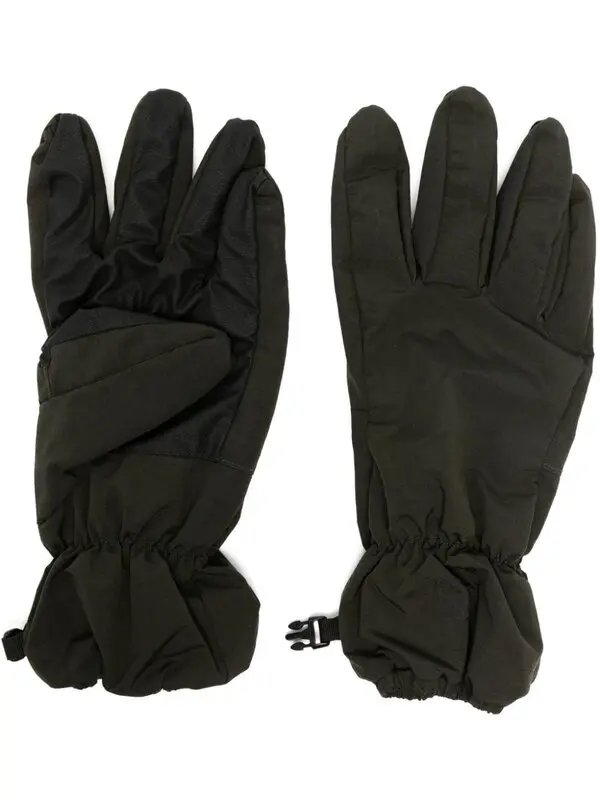 Stone Island Logo-print Panelled Gloves - Green