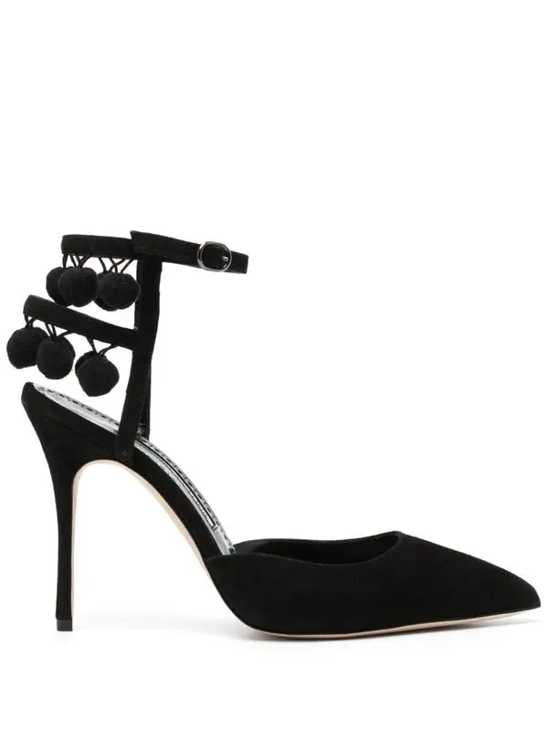 Manolo Blahnik Pom-pom Detail Pumps