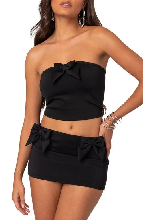 EDIKTED Gabriella Bow Tube Top - Black