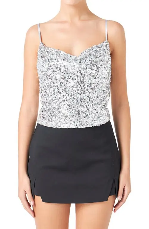 Endless Rose Cowl Neck Sequin Camisole