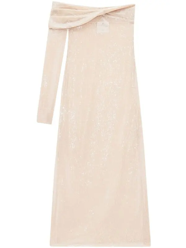 COURREGES One-shoulder Sequinned Maxi Dress