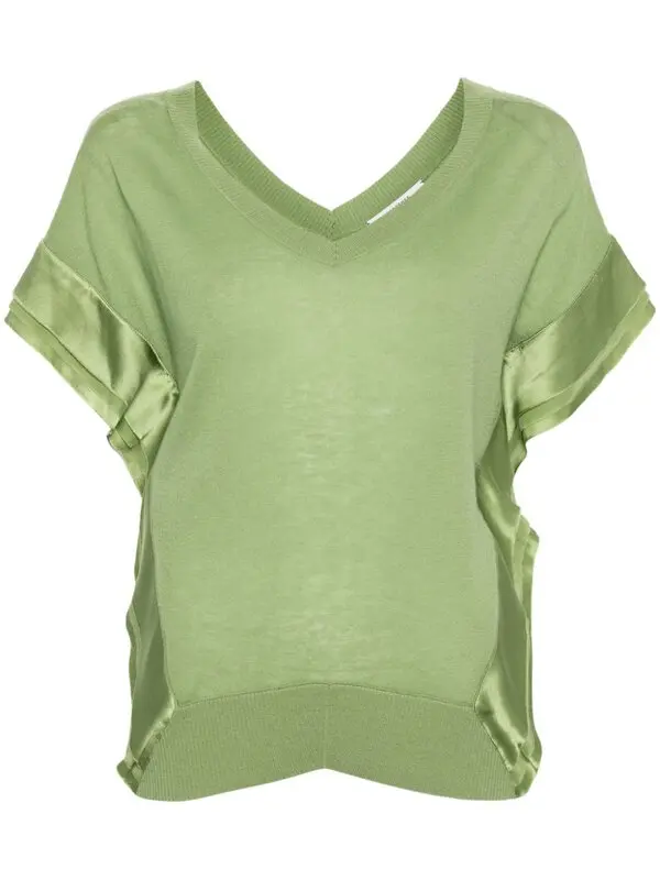 Dorothee Schumacher Glossy-appliqué Knitted Top - Green
