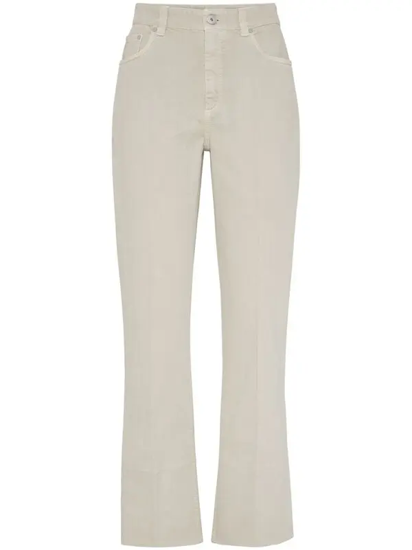 Brunello Cucinelli Stretch-cotton Kick-flare Trousers
