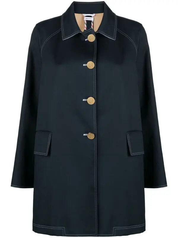 Thom Browne Rwb-stripe Cropped Car Coat