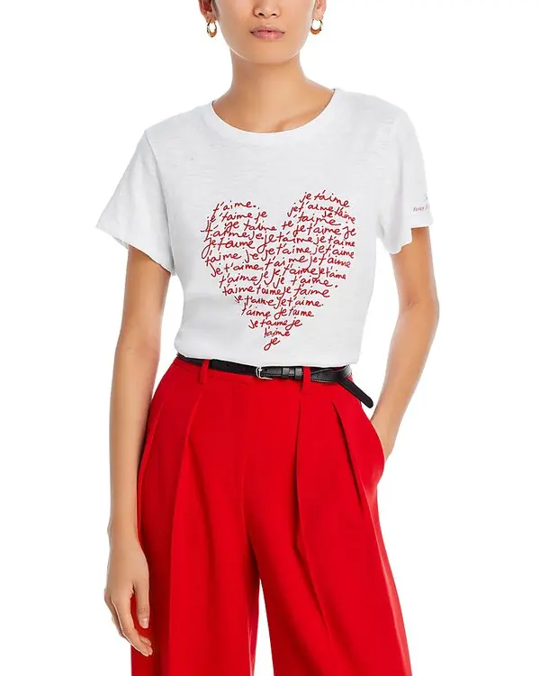 Cinq À Sept Je T'aime Graphic Tee - White/red