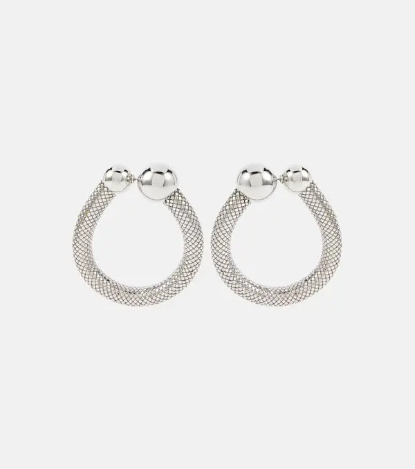 Rabanne Pixel Tube Earrings In Silver - 40% Off | Editorialist