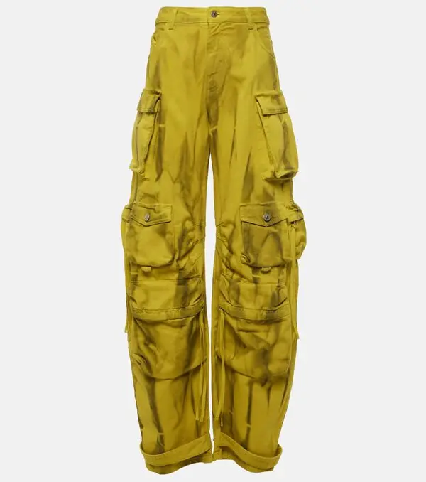 Attico Fern Mid-rise Cargo Jeans - Yellow
