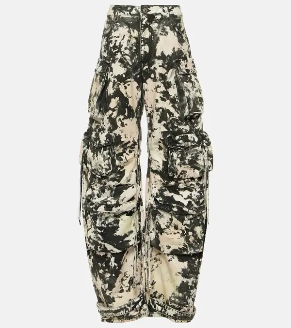Attico Fern Printed Cargo Jeans - Multicoloured