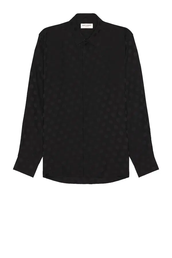 Saint Laurent Chemise Col Yves In Black